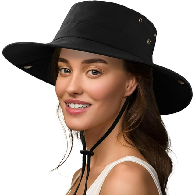 Sun Hat UPF 50+ Cowboy Hat Waterproof Wide Brim Fishing Hats with ...