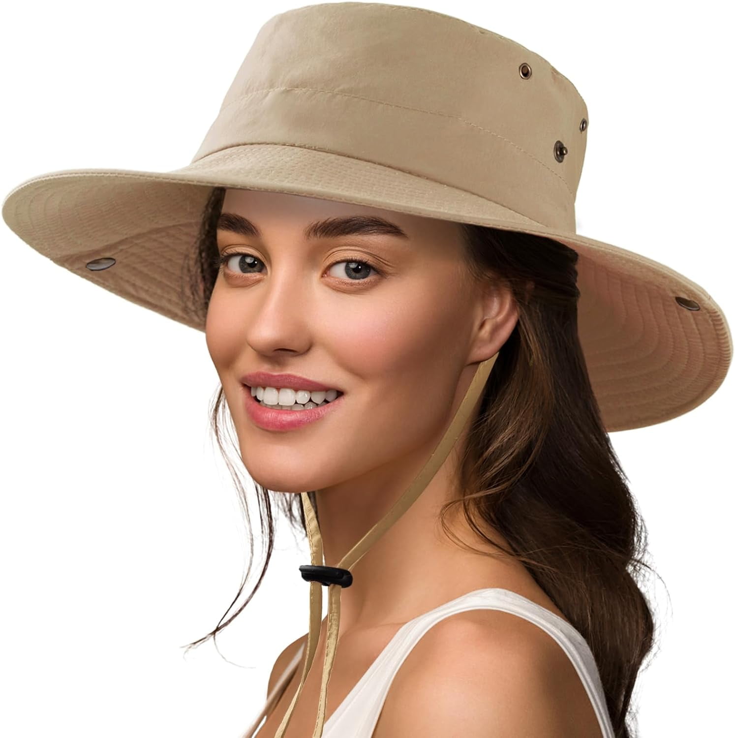 Sun Hat UPF 50+ Cowboy Hat Waterproof Wide Brim Fishing Hats with ...