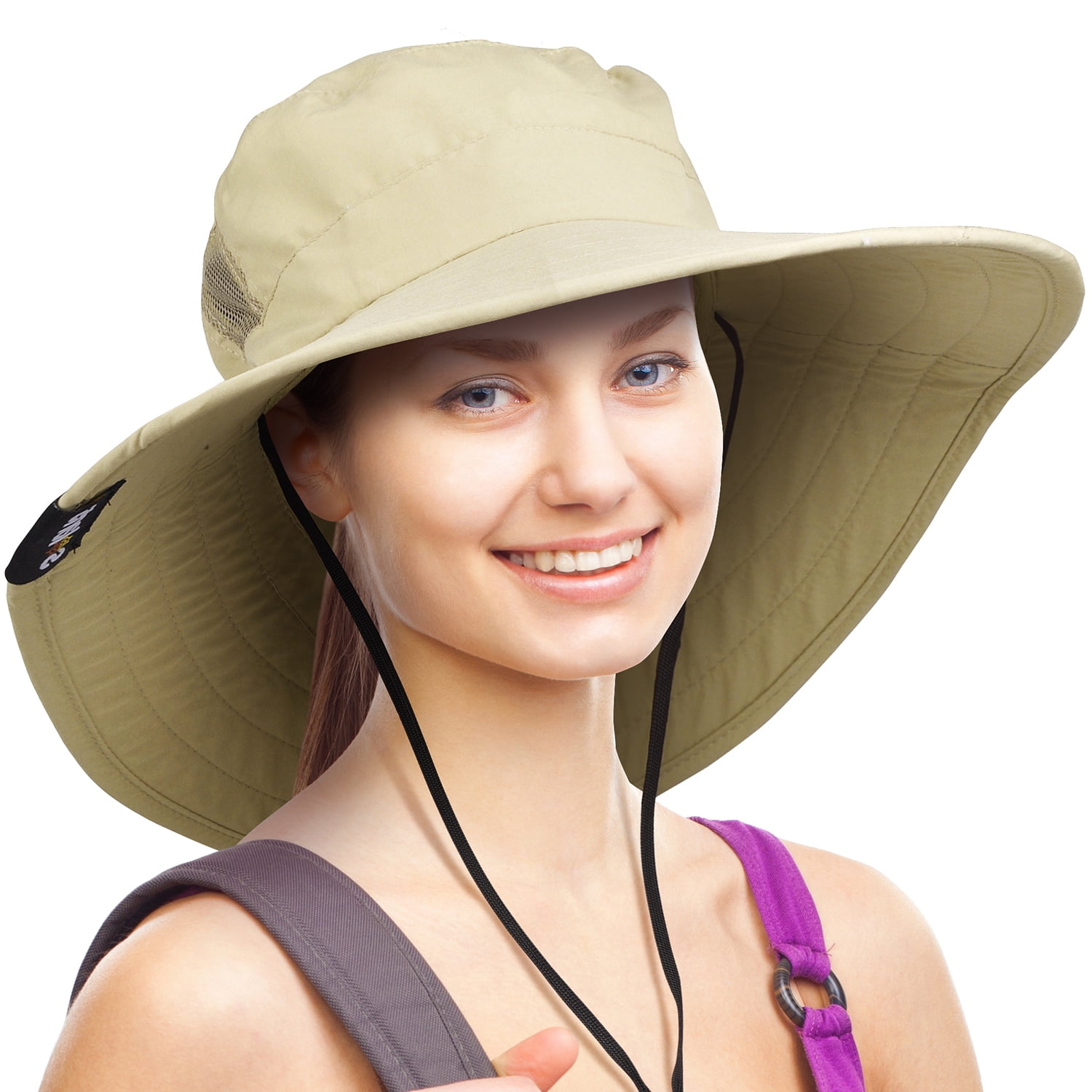 Sun Hat UV Protection Wide Brim Boonie Safari Fishing Cap Adjustable ...