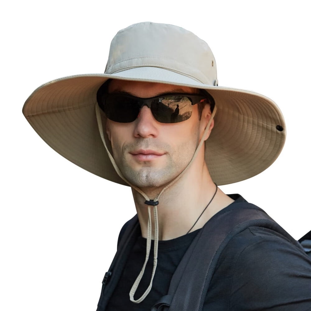 Sun Hat for Men,【UPF50+Waterproof Wide-Brim】 Boonie-Hat Sun-Hat Fishing ...
