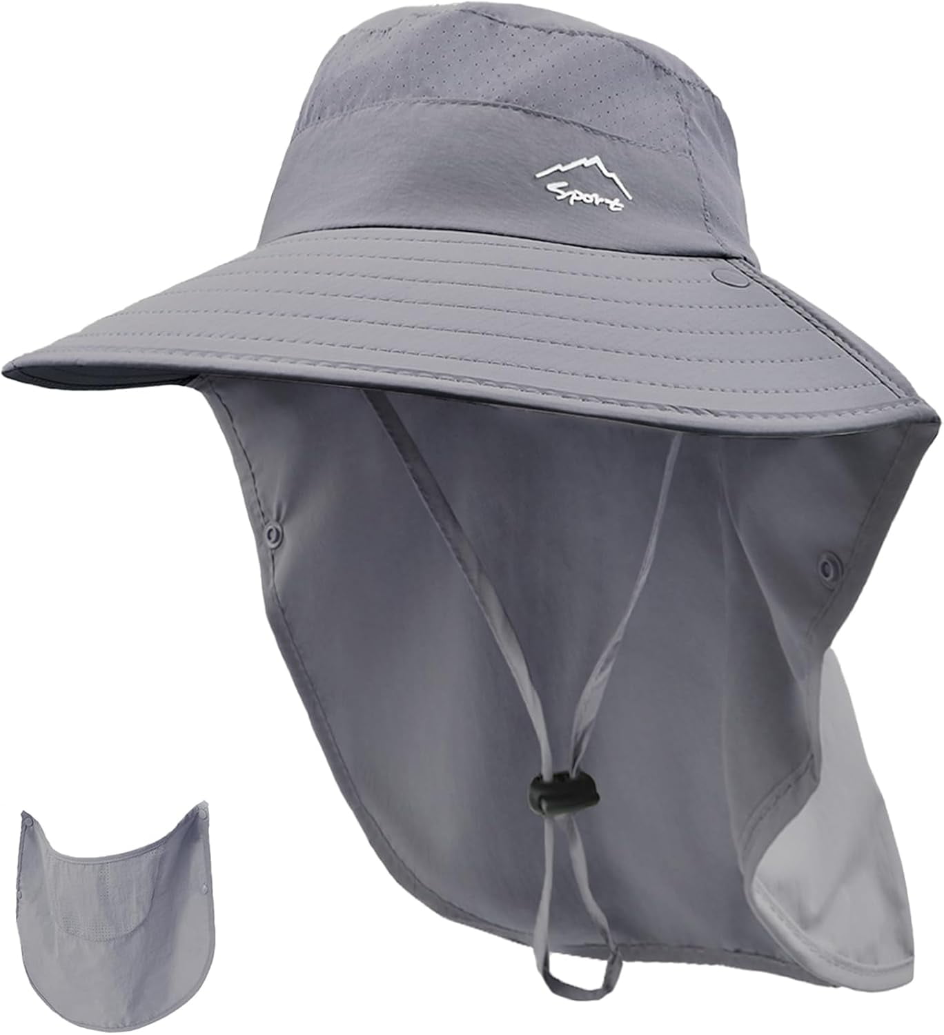 Sun Hat for Men Women with Neck Flap,Wide Brim UPF50+ Fishing Hat with ...