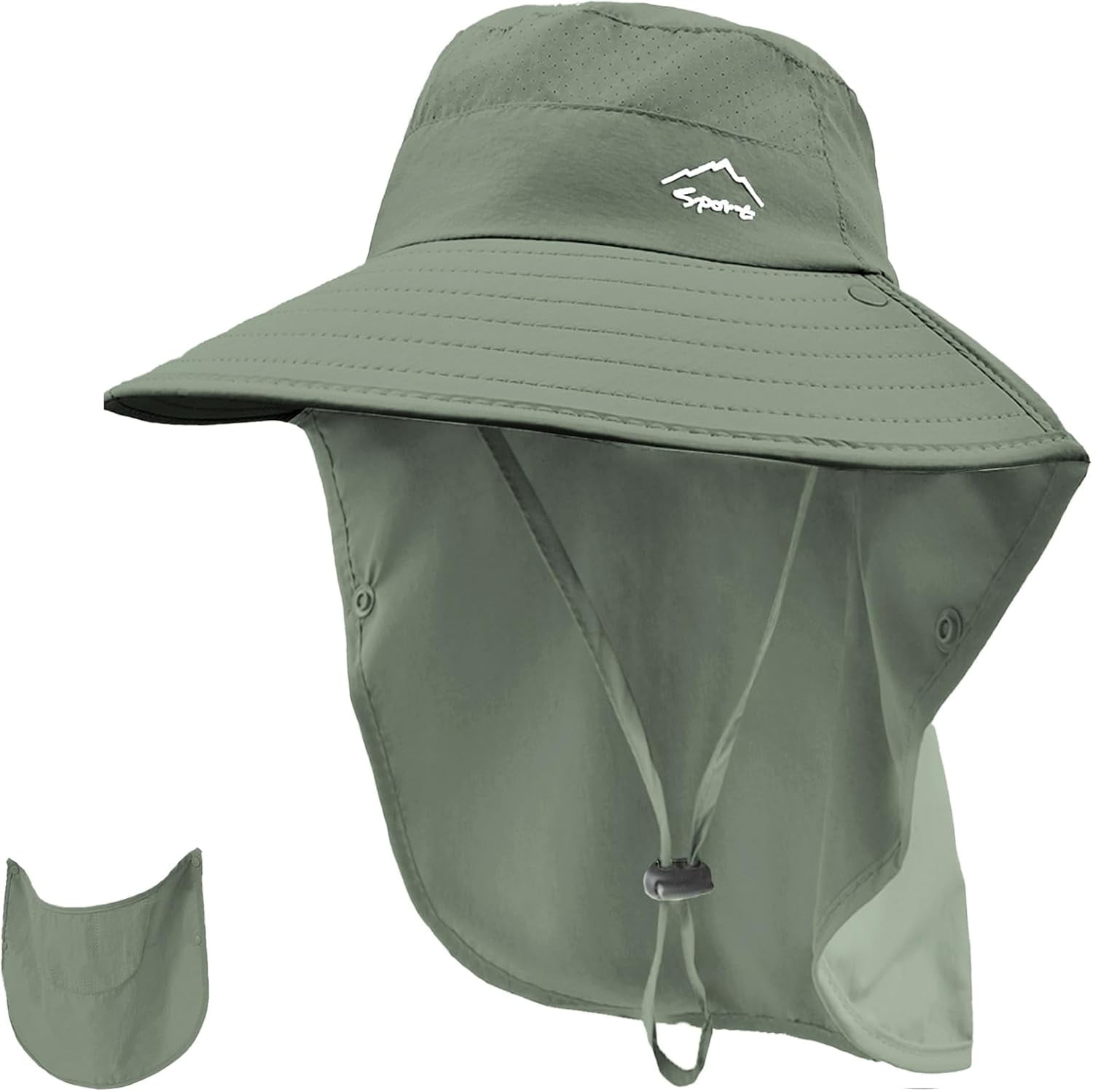 Sun Hat for Men Women with Neck Flap,Wide Brim UPF50+ Fishing Hat with ...