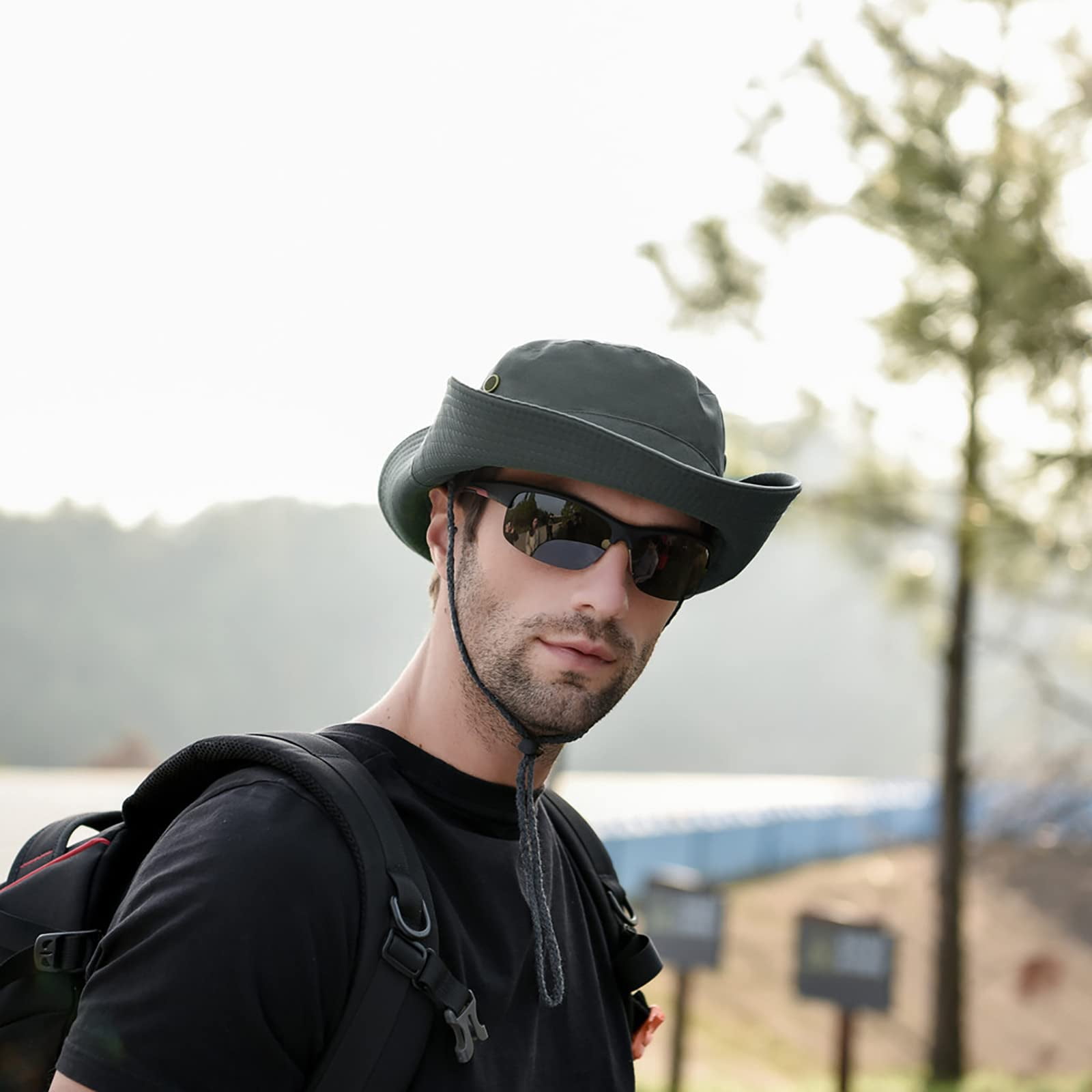 Sun Hats for Men UV Protection, Unisex Outdoor Solid Hat, Floppy Bucket ...