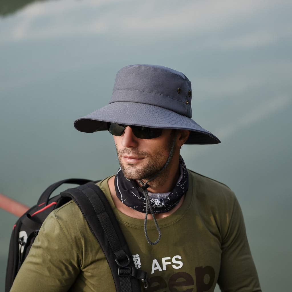 Sun Hats for Men UV Protection, Unisex Outdoor Solid Hat, Floppy Bucket ...