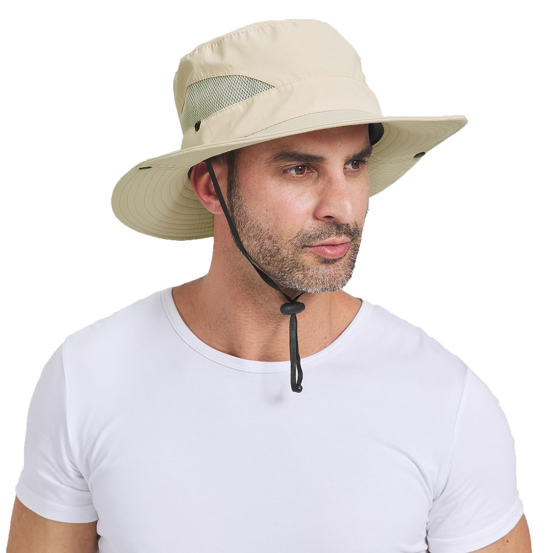Sun Hats for Men, Wide Brim UPF 50+ UV Protection Caps, Mesh Quick ...