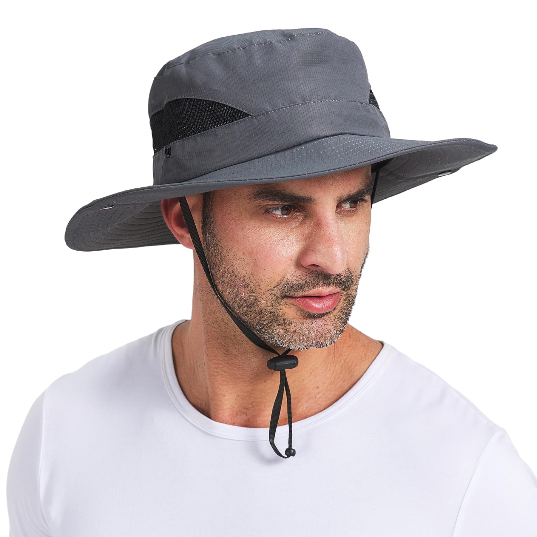 Sun Hats for Men, Wide Brim UPF 50+ UV Protection Caps, Mesh Quick ...
