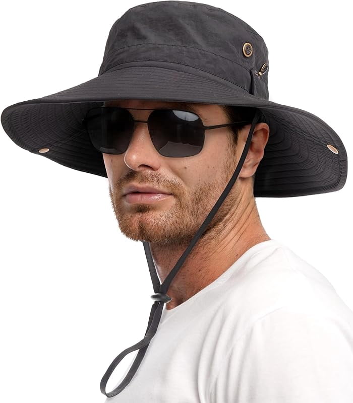 Sun Hats for Men Fishing Hat Foldable Wide Brim Outdoor Hiking Beach ...
