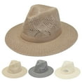 Large Summer Sun Hat for Men, Wide Brim Panama Beach Hat, Straw Fedora ...