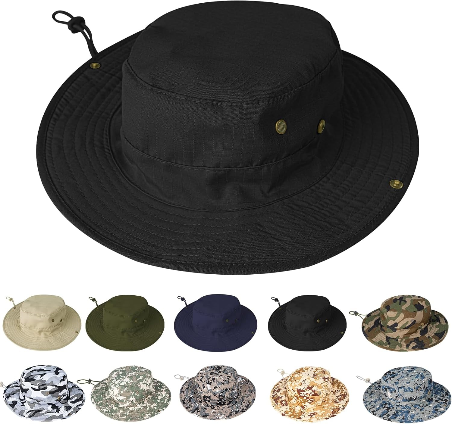 Sun Hats for Men Women Boonie Hat Foldable Fishing Hat UPF 50+ Bucket ...