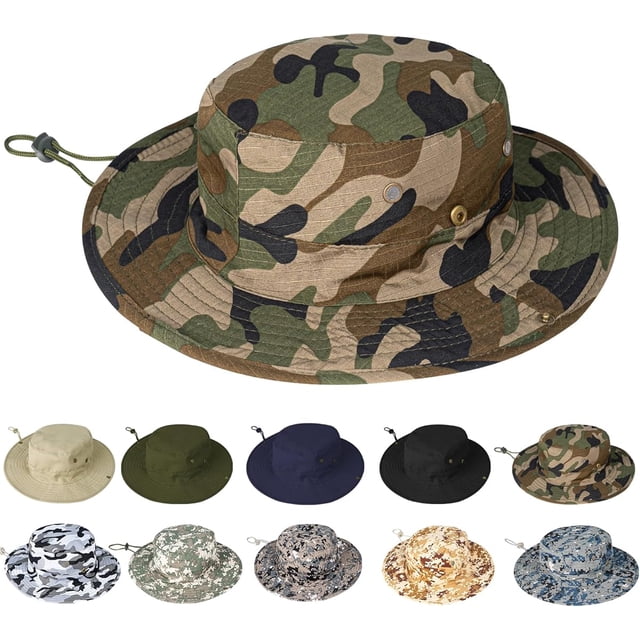 Sun Hats for Men Women Boonie Hat Foldable Fishing Hat UPF 50+ Bucket ...