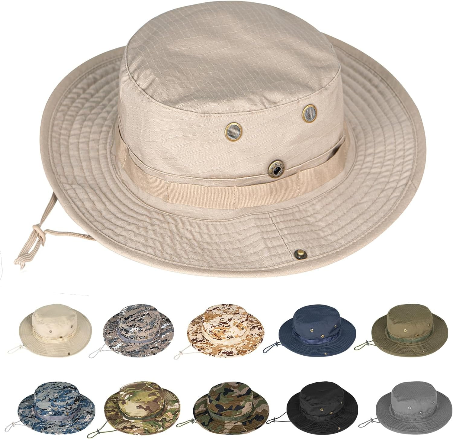 Sun Hats for Men Women Boonie Hat UPF 50+ Bucket Hat Wide Brim UV ...