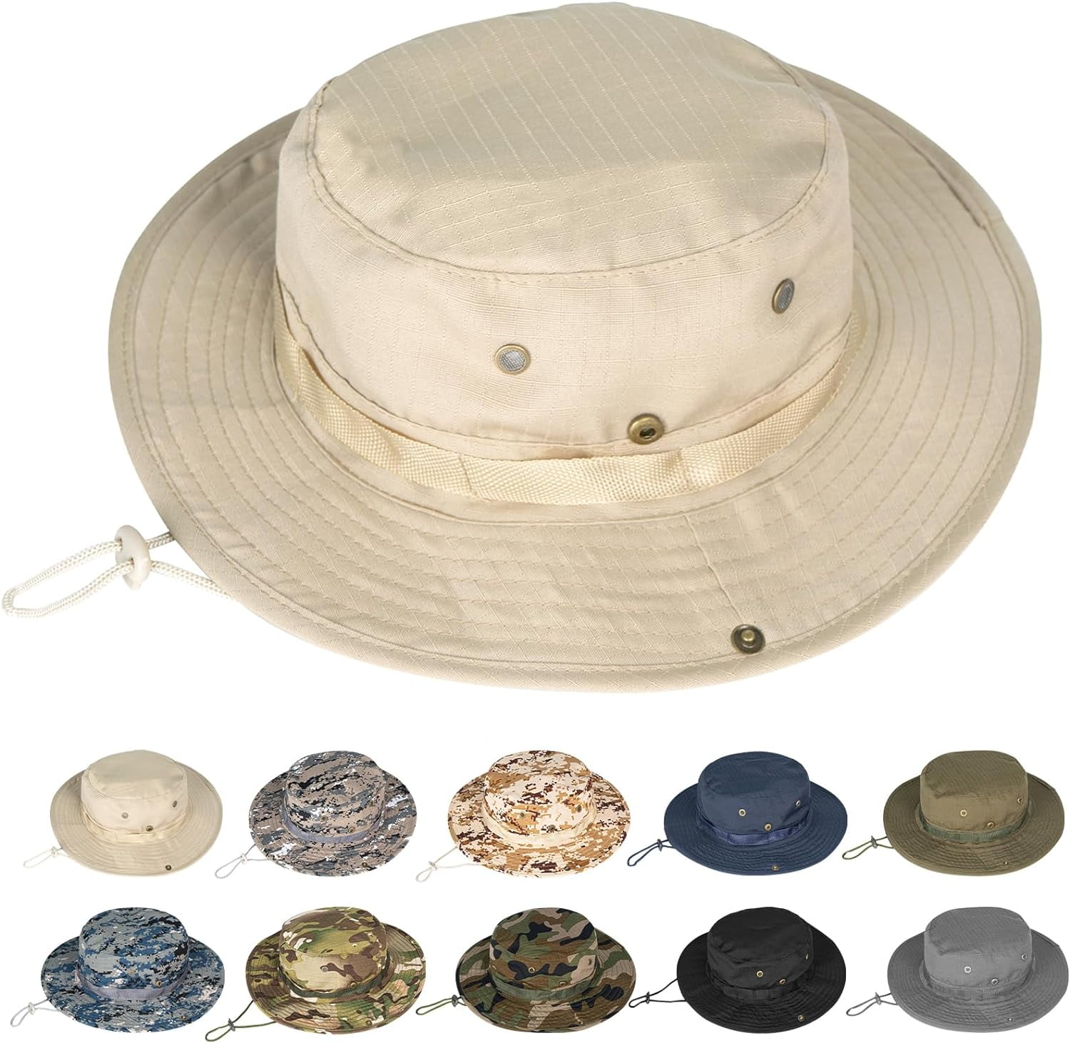 Sun Hats for Men Women Boonie Hat UPF 50+ Bucket Hat Wide Brim UV ...