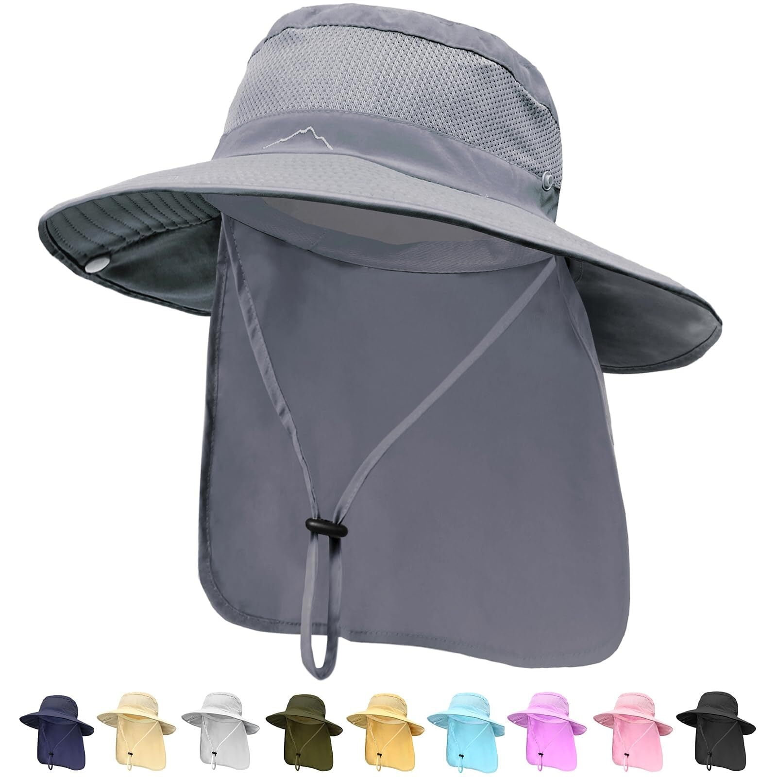 Sun Hats for Men Women Fishing Hat with Neck Flap,UPF 50+ Sun Hat ...