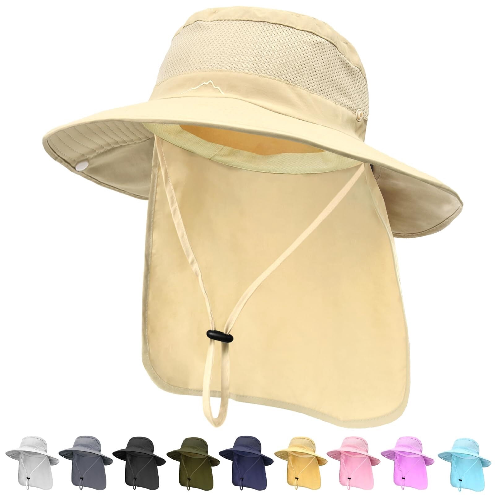 Sun Hats for Men Women Fishing Hat with Neck Flap,UPF 50+ Sun Hat ...