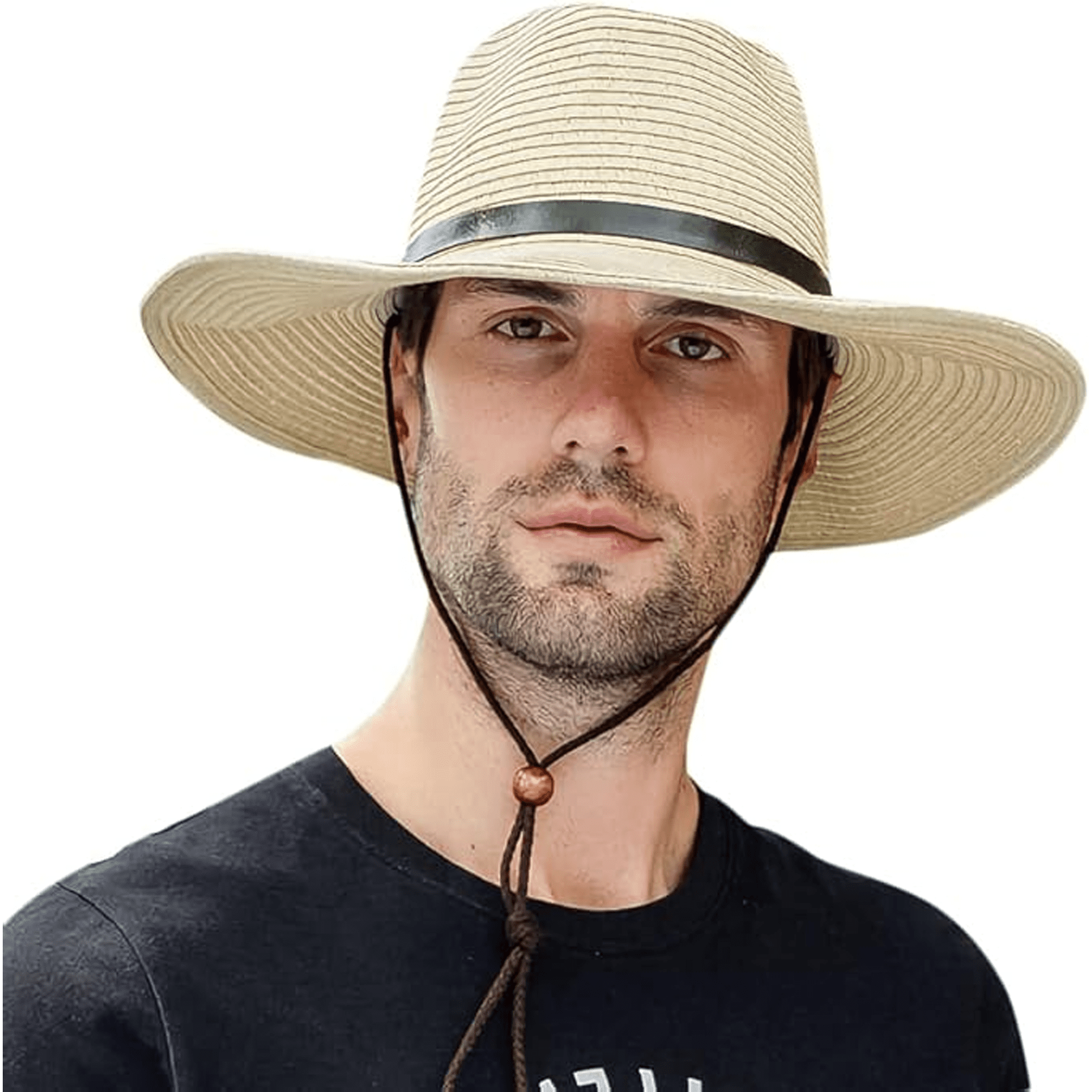 Dowellia Sun Hat for Men, Wide Brim Straw Bucket Hat, Foldable ...