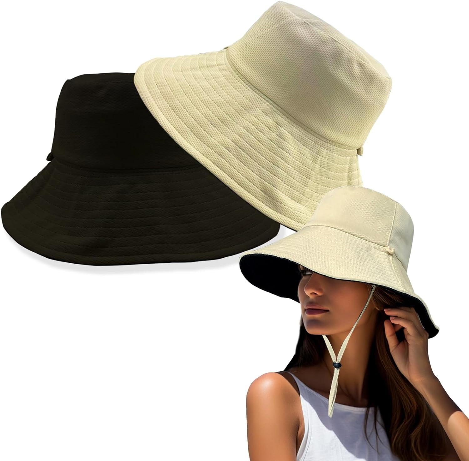 Sun Hats for Women Gardening Hat Wide Brim Beach Sun Protection Cotton ...