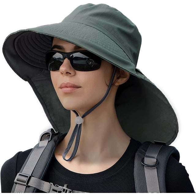 Sun Hats for Women Hiking Fishing Hat Wide Brim Hat with Large Neck ...