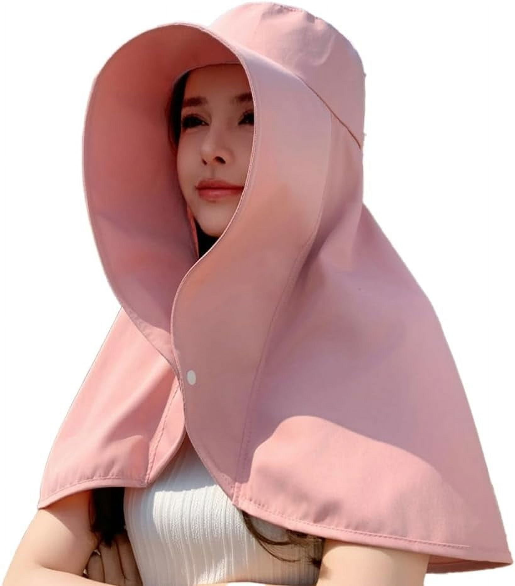 Sun Hats for Women Sun Protection Wide Brim Shawl with Neck Flap Hiking ...