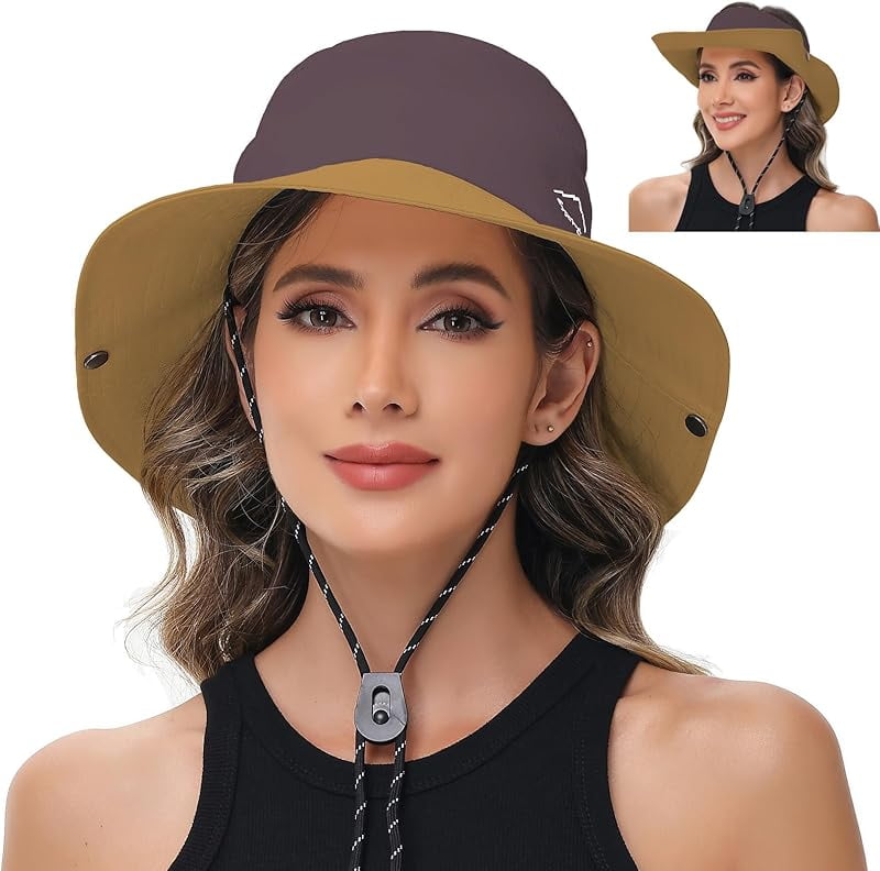 Sun Hats for Women UV Protection Fishing Hat Wide Brim Safari Hats 2 in 1 Zip-Off Sun Visor Hats ...