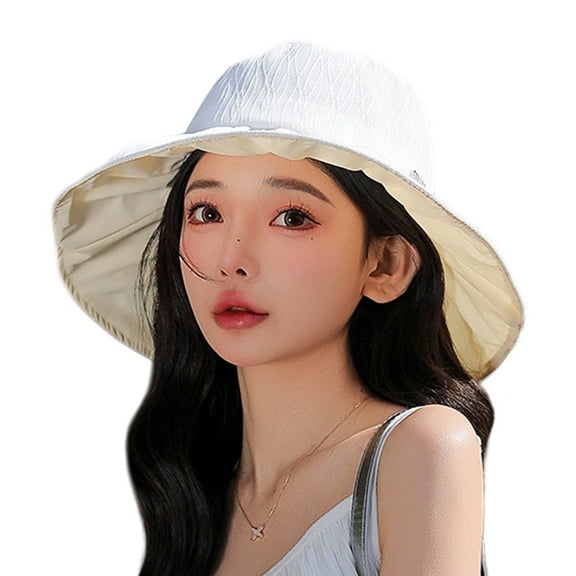 Levmjia Women Baseball Cap Embroidery Sunscreen Bucket Hat Uv ...