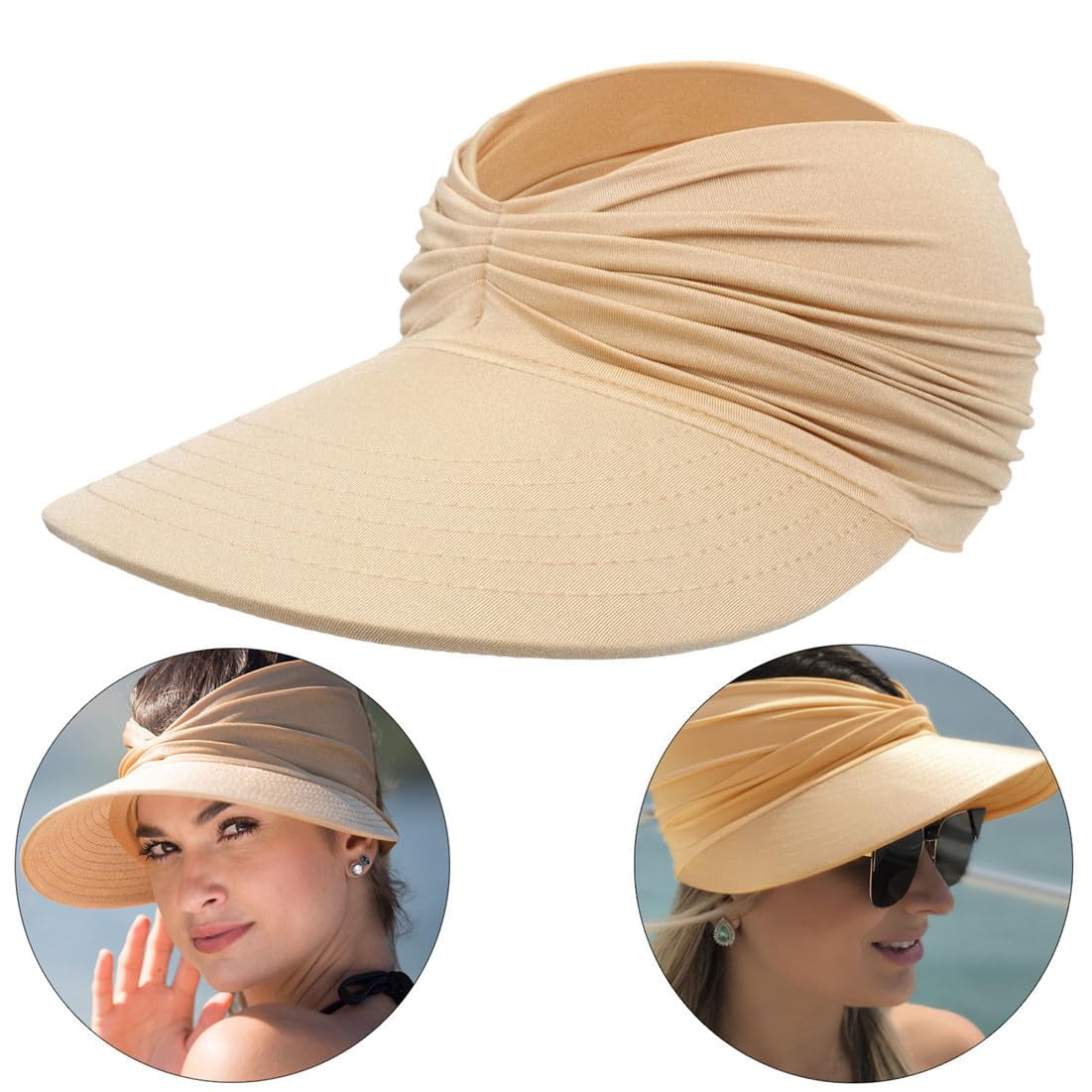 SkyAuks Sun Hats for Women UV Protection, Sun Visors for Women, Beach ...