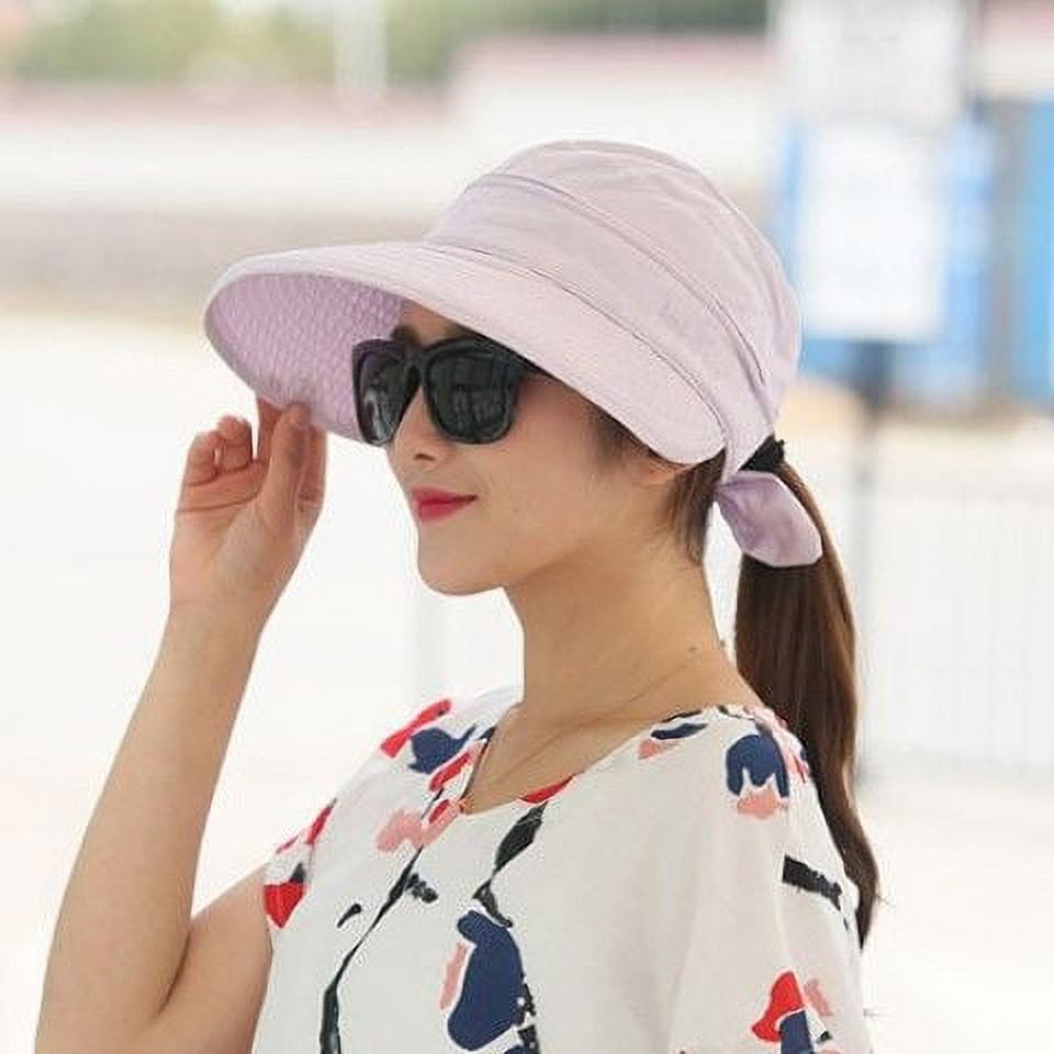 Sun Hats for Women UV Protection Wide Brim 2 in 1 Zip-Off Visor Summer ...