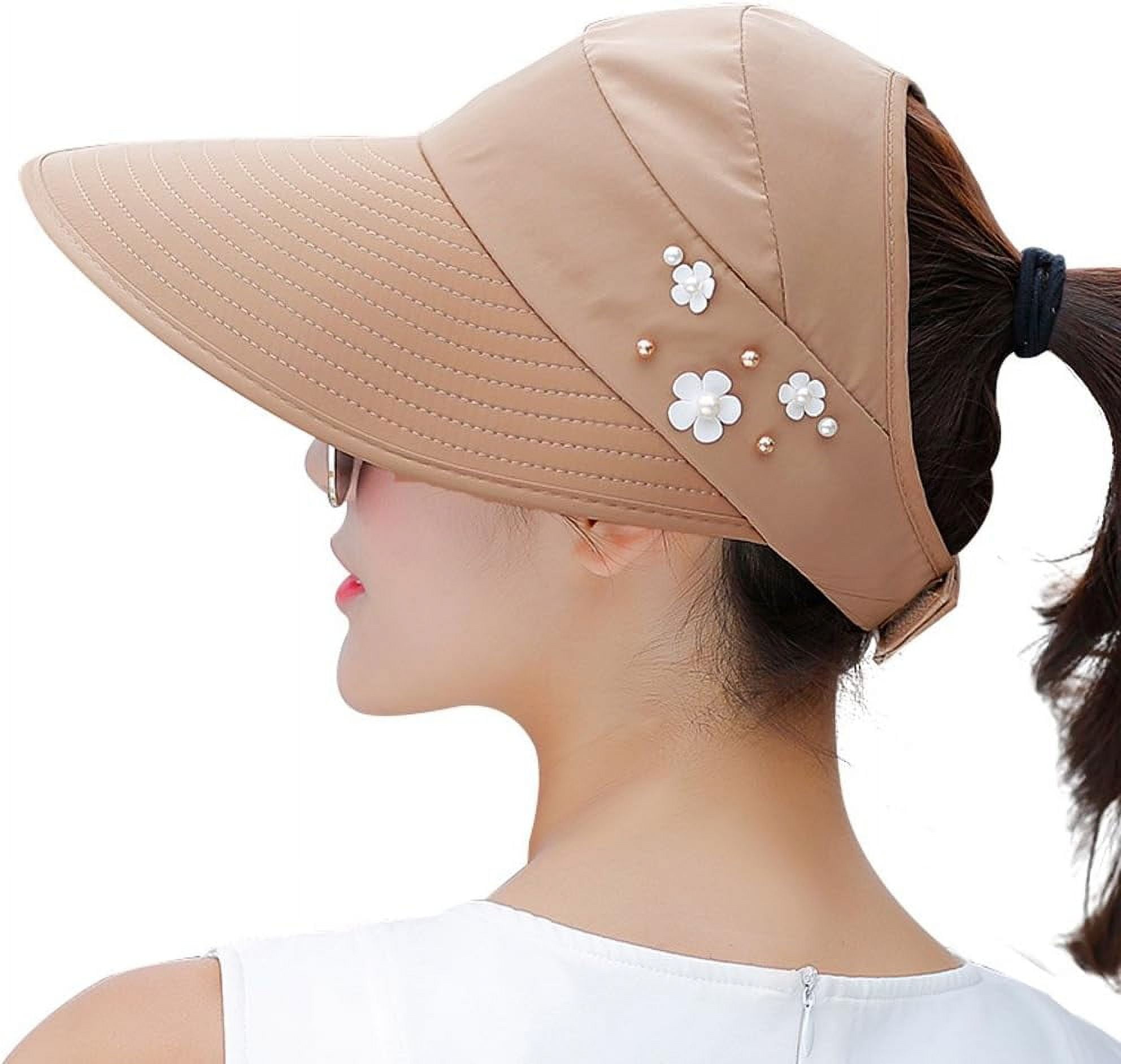 Sun Hats for Women Wide Brim Sun Hat UV Protection Caps Floppy Beach ...