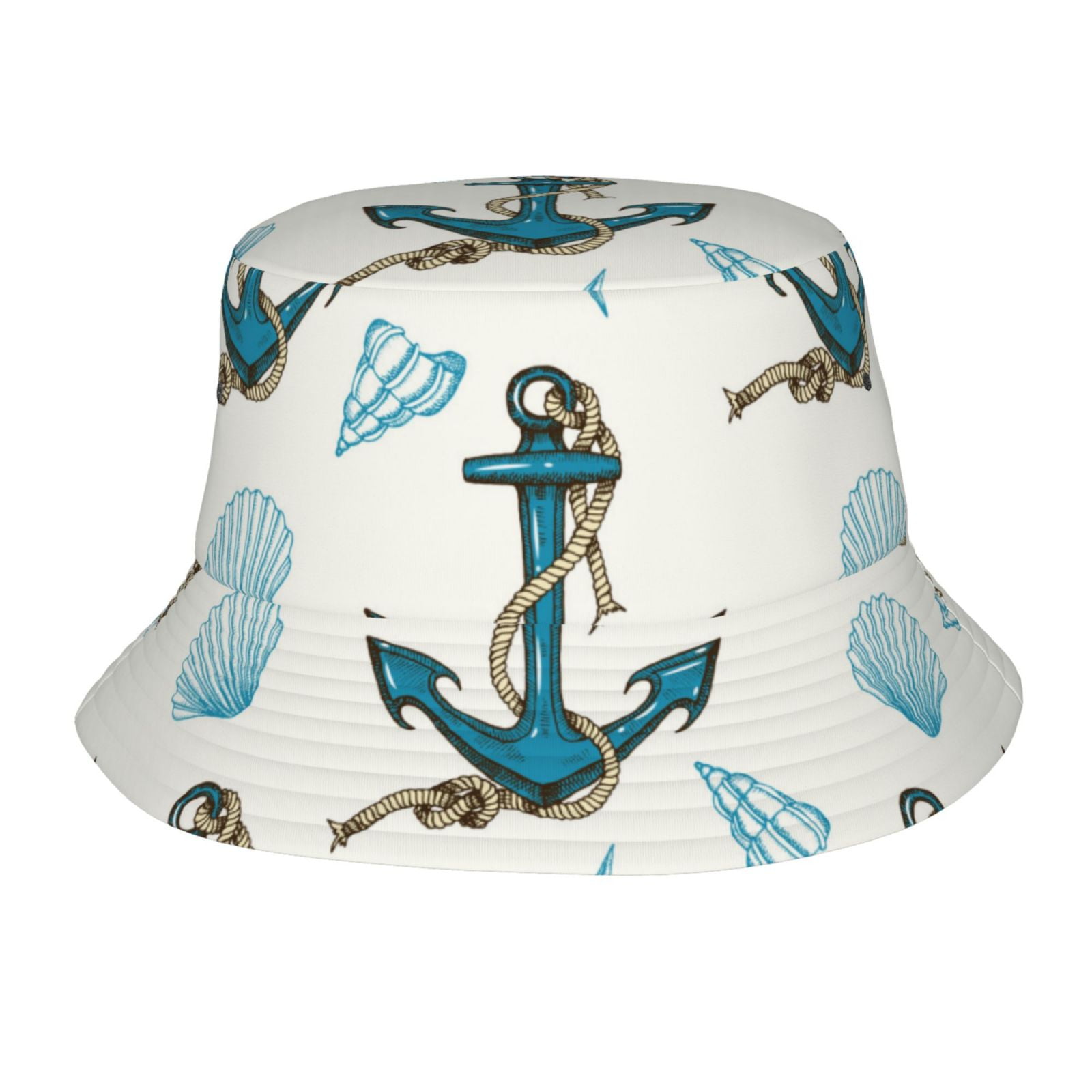Sun Hats for Women and Men Anchors And Shells Packable Bucket Hat, Sun ...
