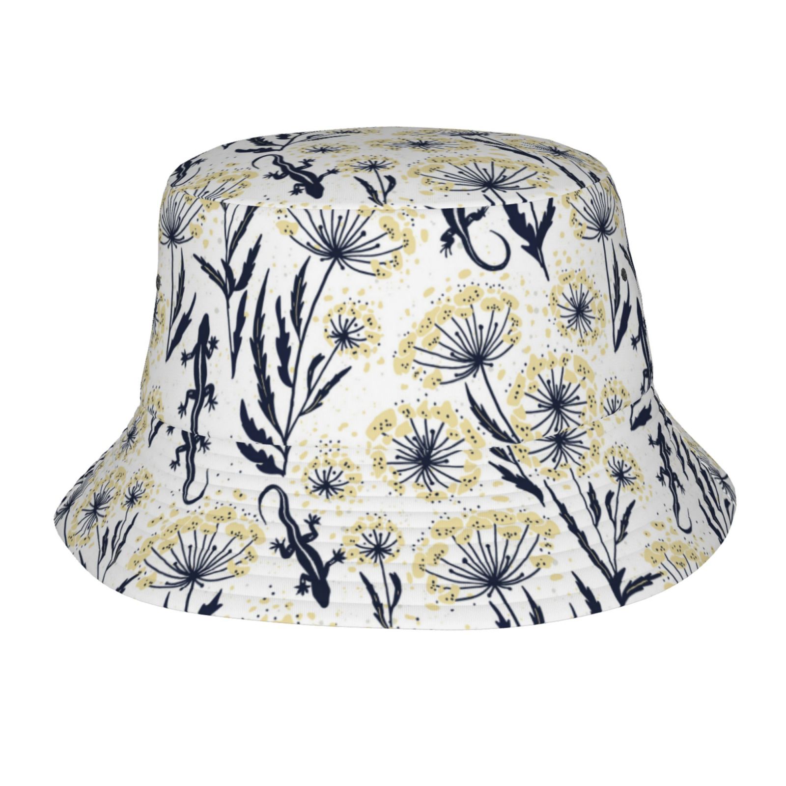 Sun Hats for Women and Men Black White Gecko Lizard Flower Packable ...