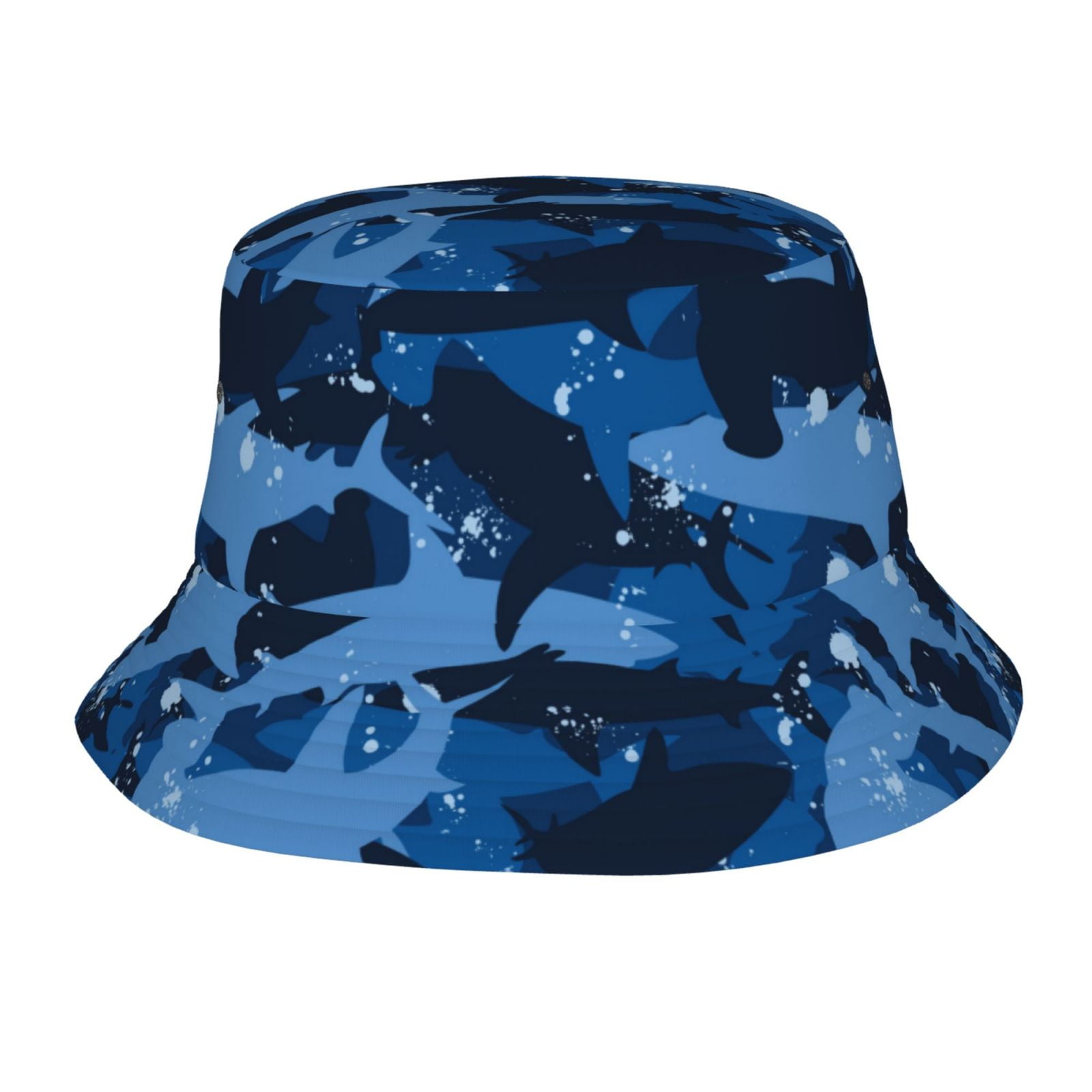 Sun Hats for Women and Men Blue camouflage hammerhead shark Packable ...
