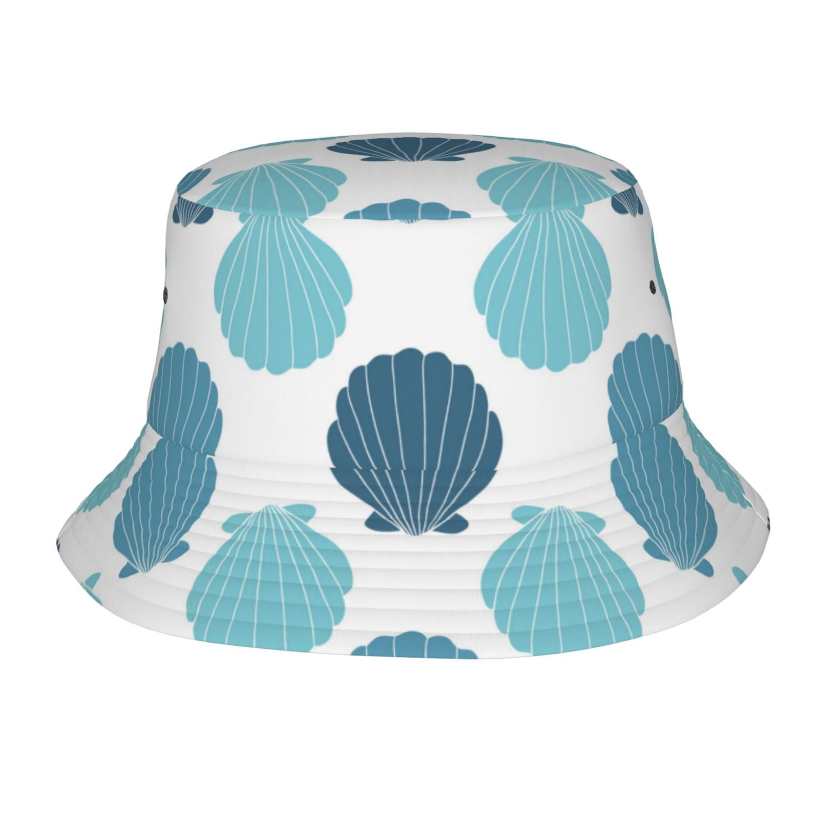 Sun Hats for Women and Men Blue scallop Packable Bucket Hat, Sun ...