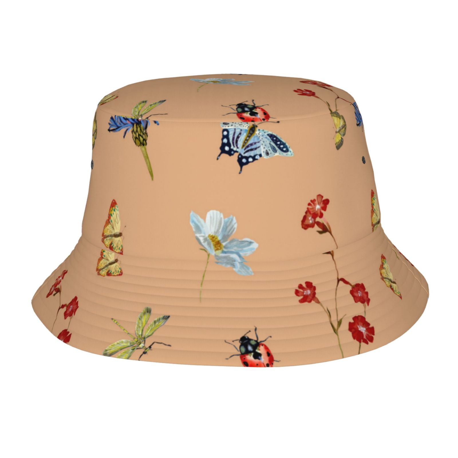 Sun Hats for Women and Men Butterflies Flowers Ladybugs Packable Bucket ...