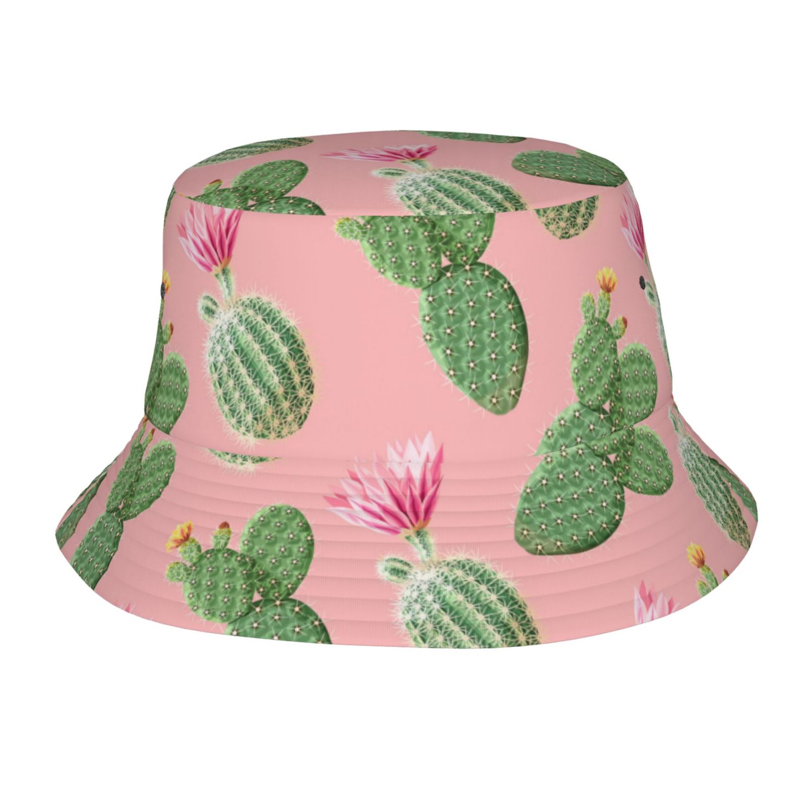 Sun Hats for Women and Men Cactus blooming pink Packable Bucket Hat ...
