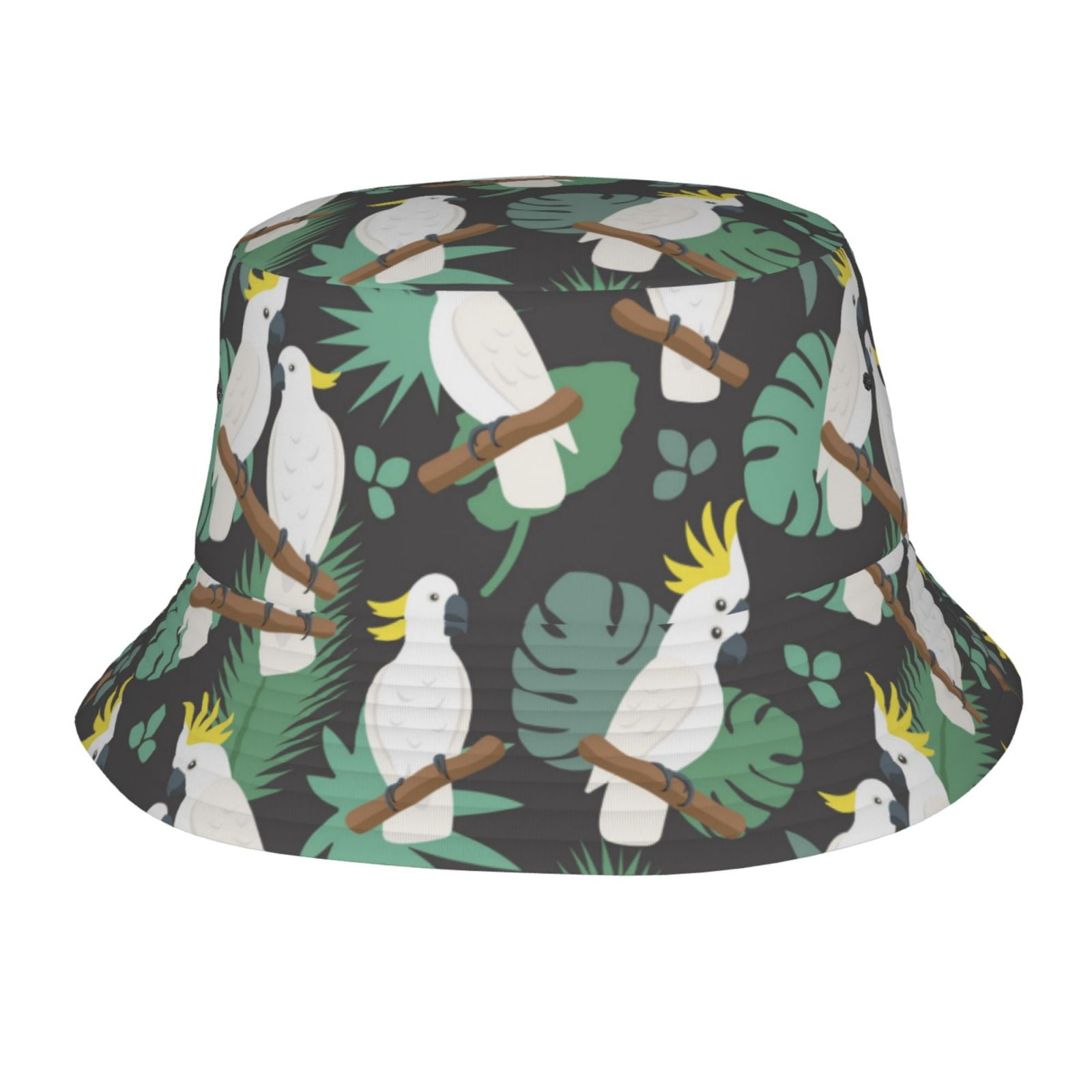 Sun Hats for Women and Men Cartoon Cute Cockatoo Parrot Packable Bucket ...