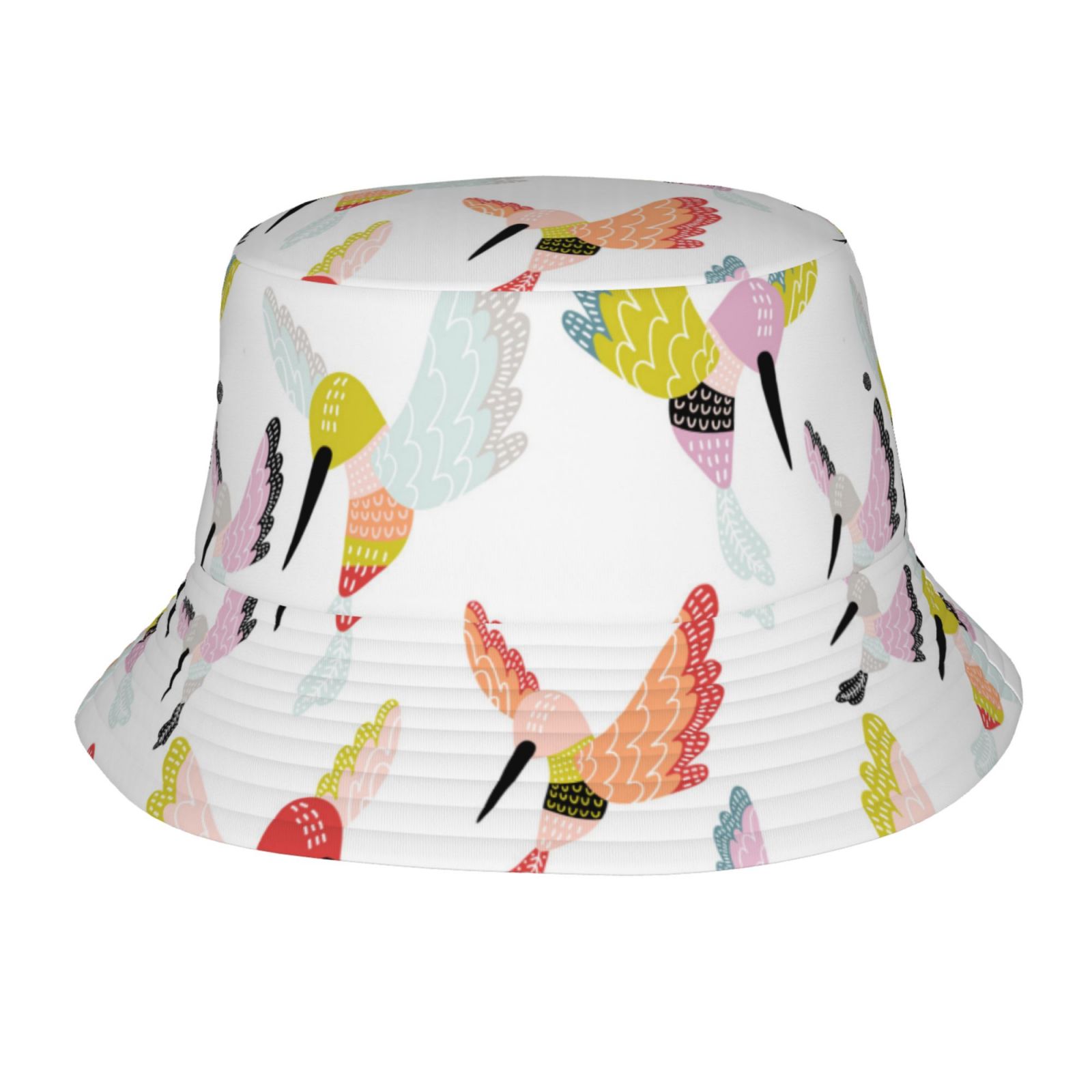 Sun Hats for Women and Men Cartoon Hummingbird Pattern Packable Bucket ...