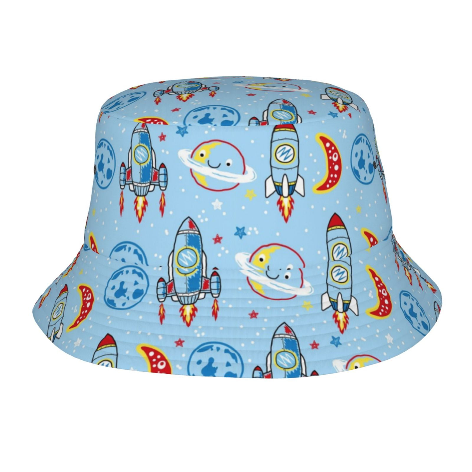 Sun Hats for Women and Men Cartoon Rocket With Space Packable Bucket ...