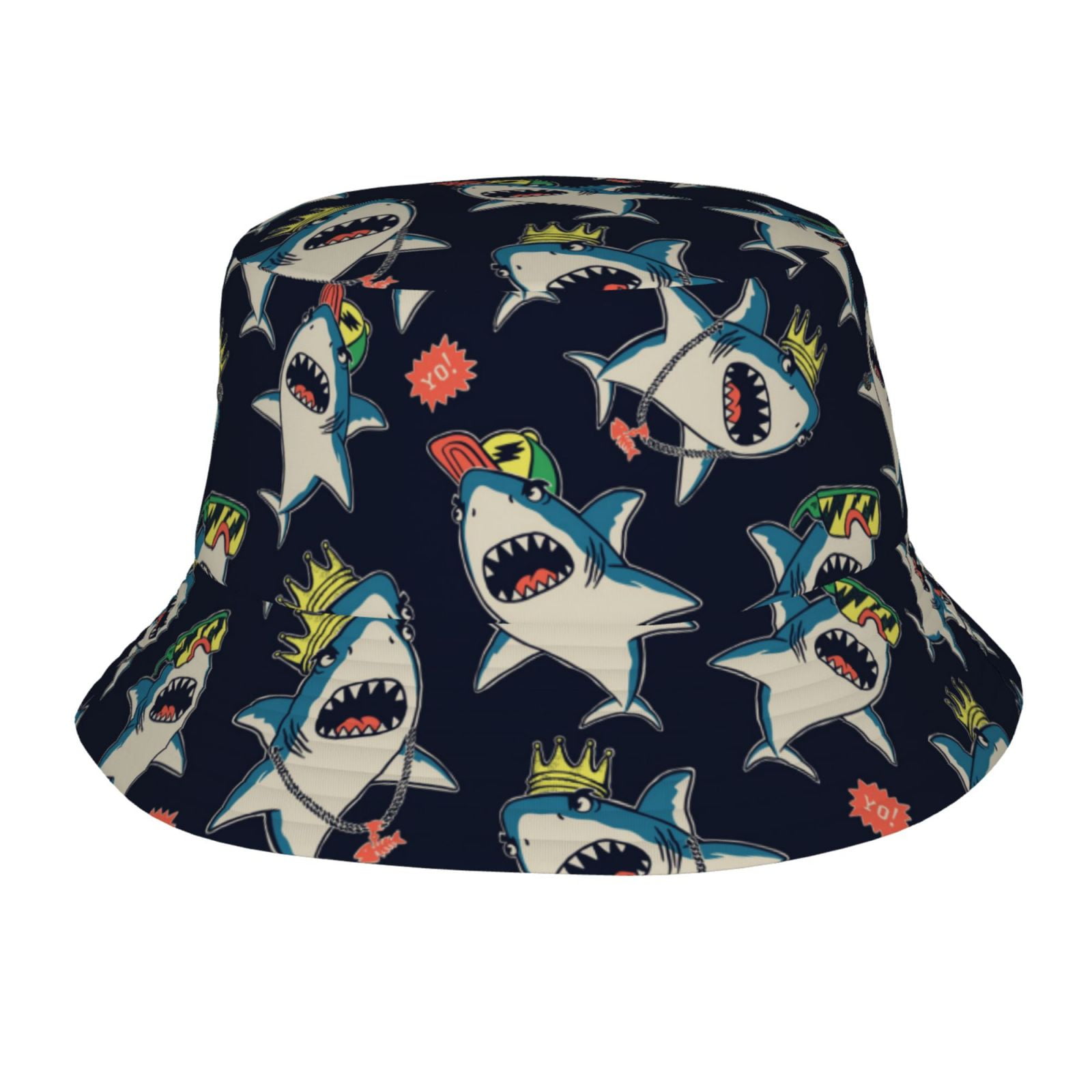 Sun Hats for Women and Men Cartoon Sharks Packable Bucket Hat, Sun ...
