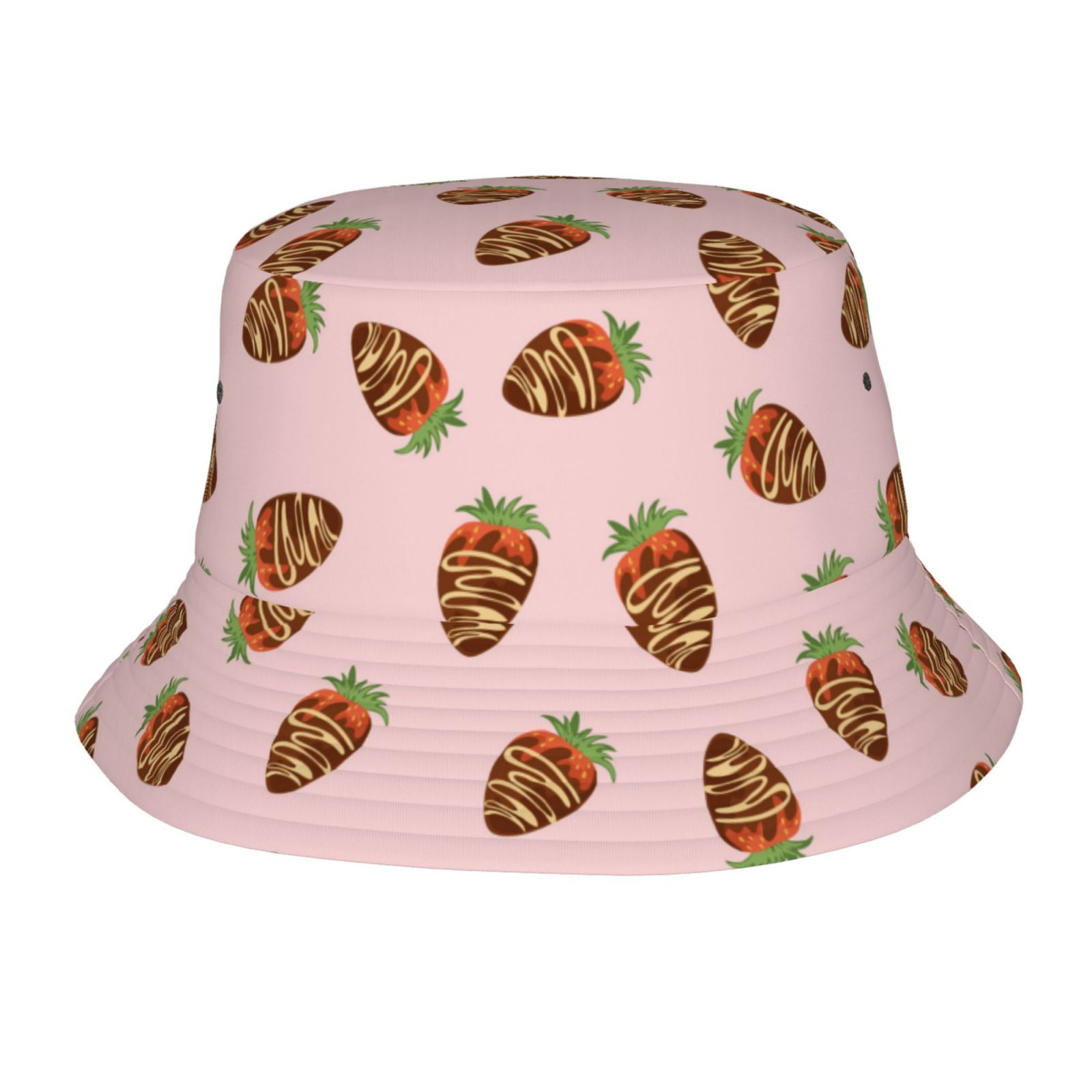 Sun Hats for Women and Men Chocolate Cream Strawberry Print Packable ...