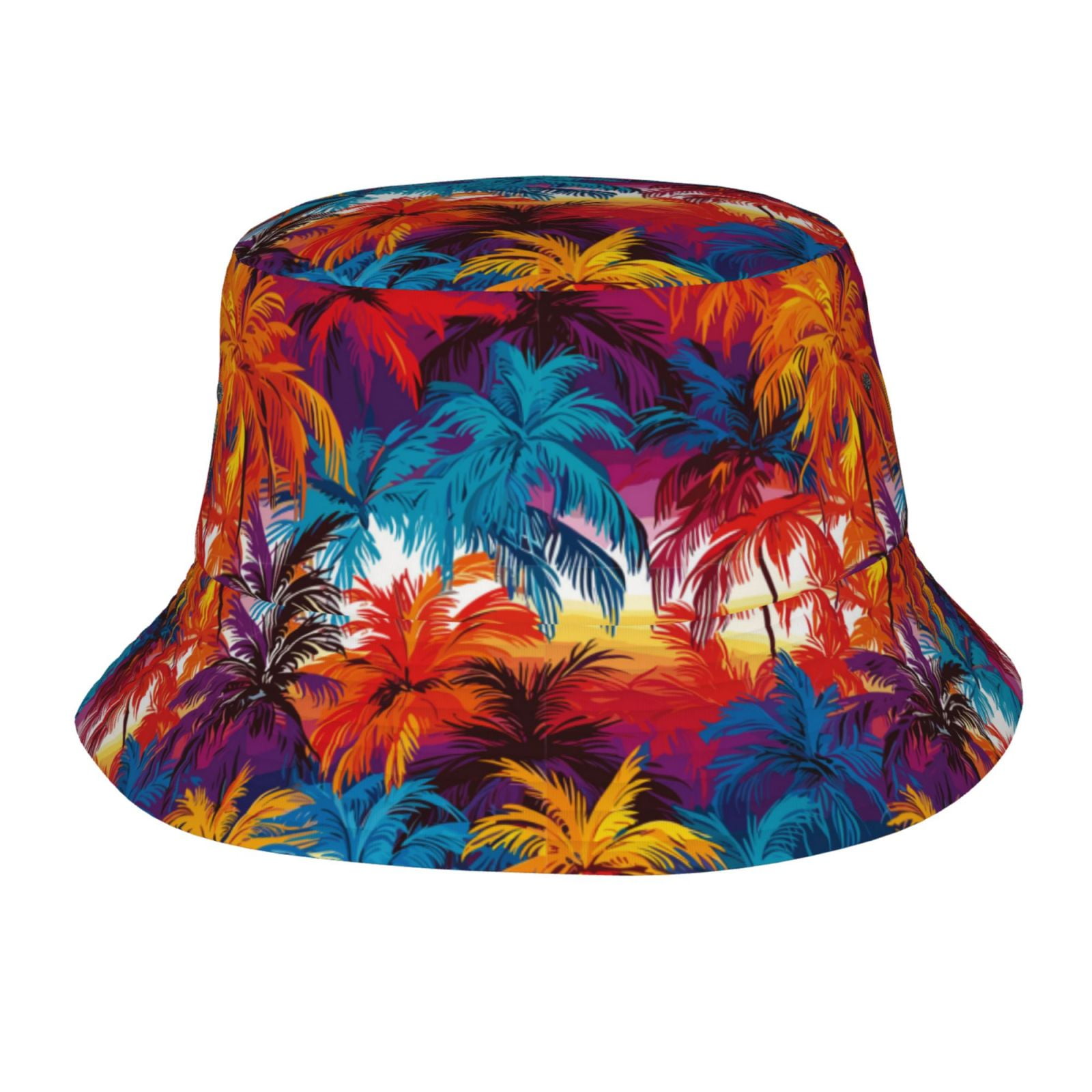 Sun Hats for Women and Men Colorful Coconut Tree Packable Bucket Hat ...