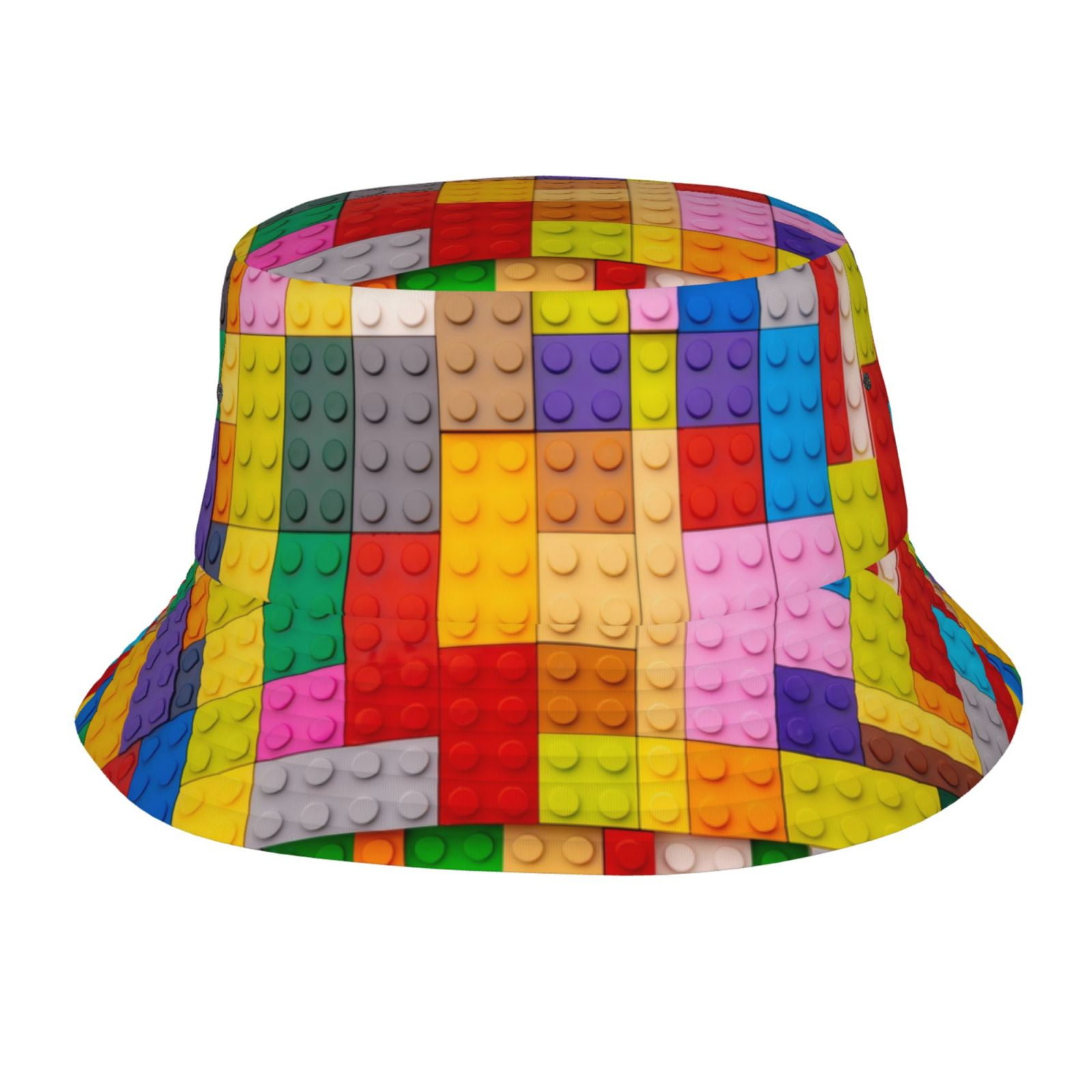 Sun Hats for Women and Men Colorful Plastic Blocks Pattern Packable ...