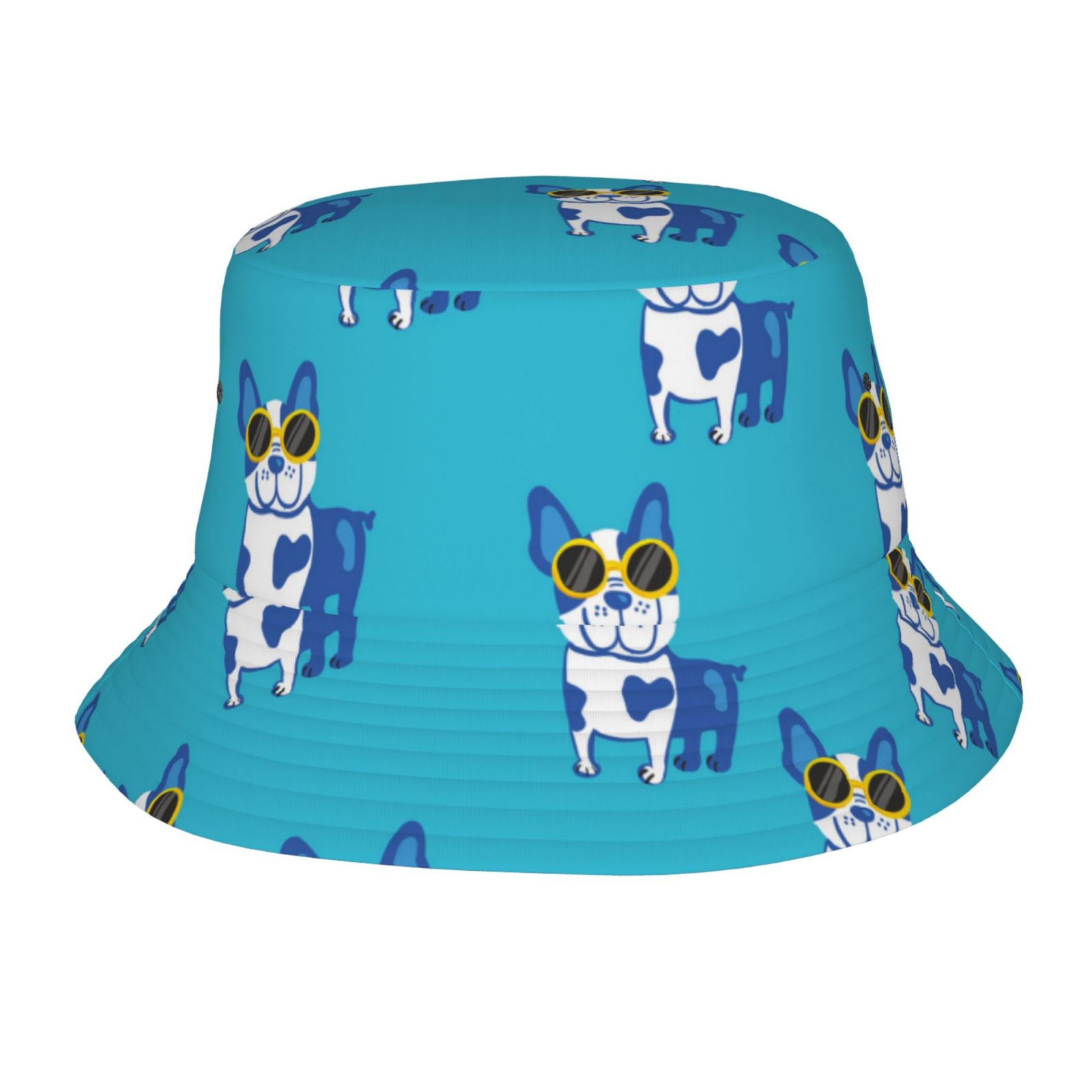 Sun Hats for Women and Men Cute Funny Glasses French Bulldog Packable ...