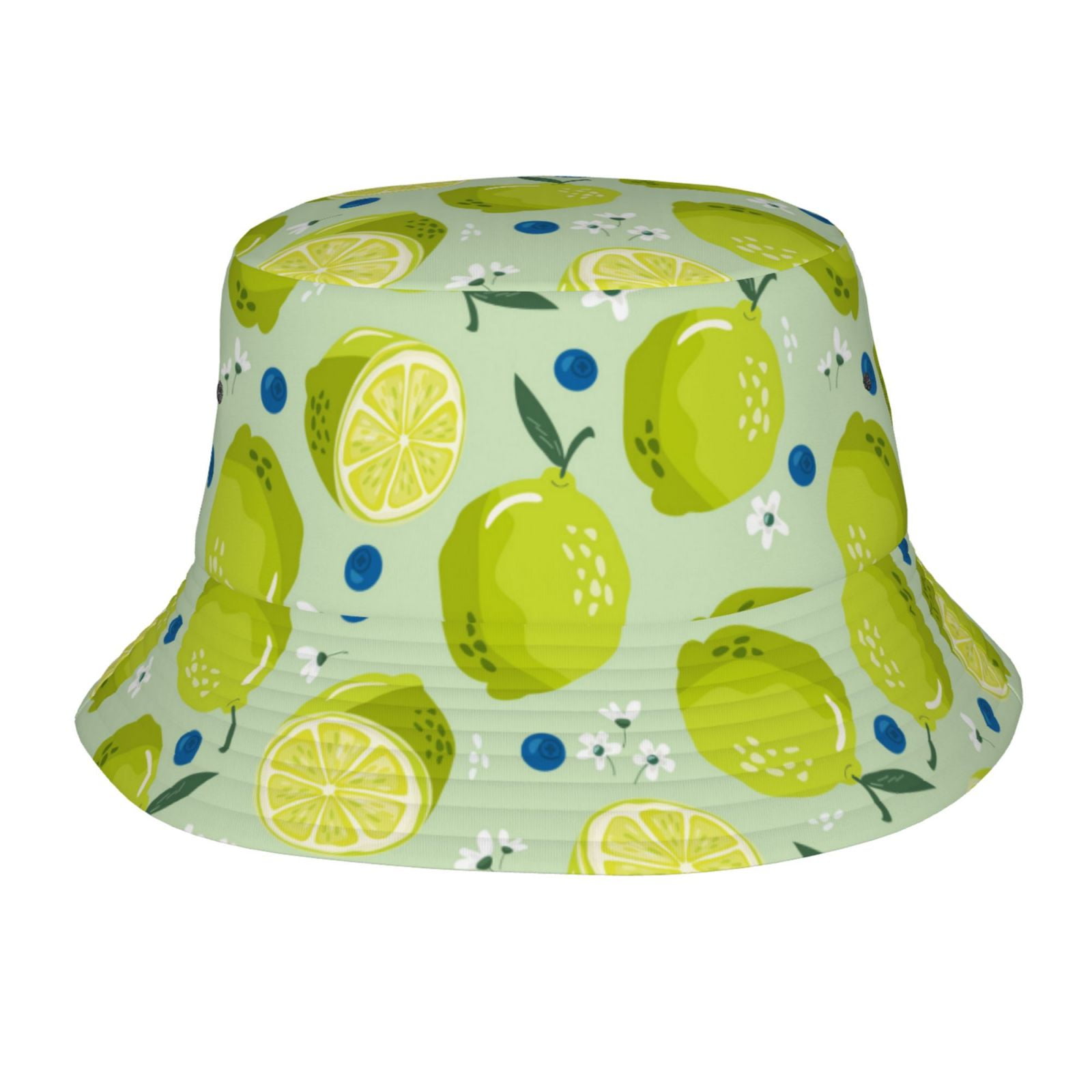 Sun Hats for Women and Men Cute Lemon Flowers Blueberry Packable Bucket ...
