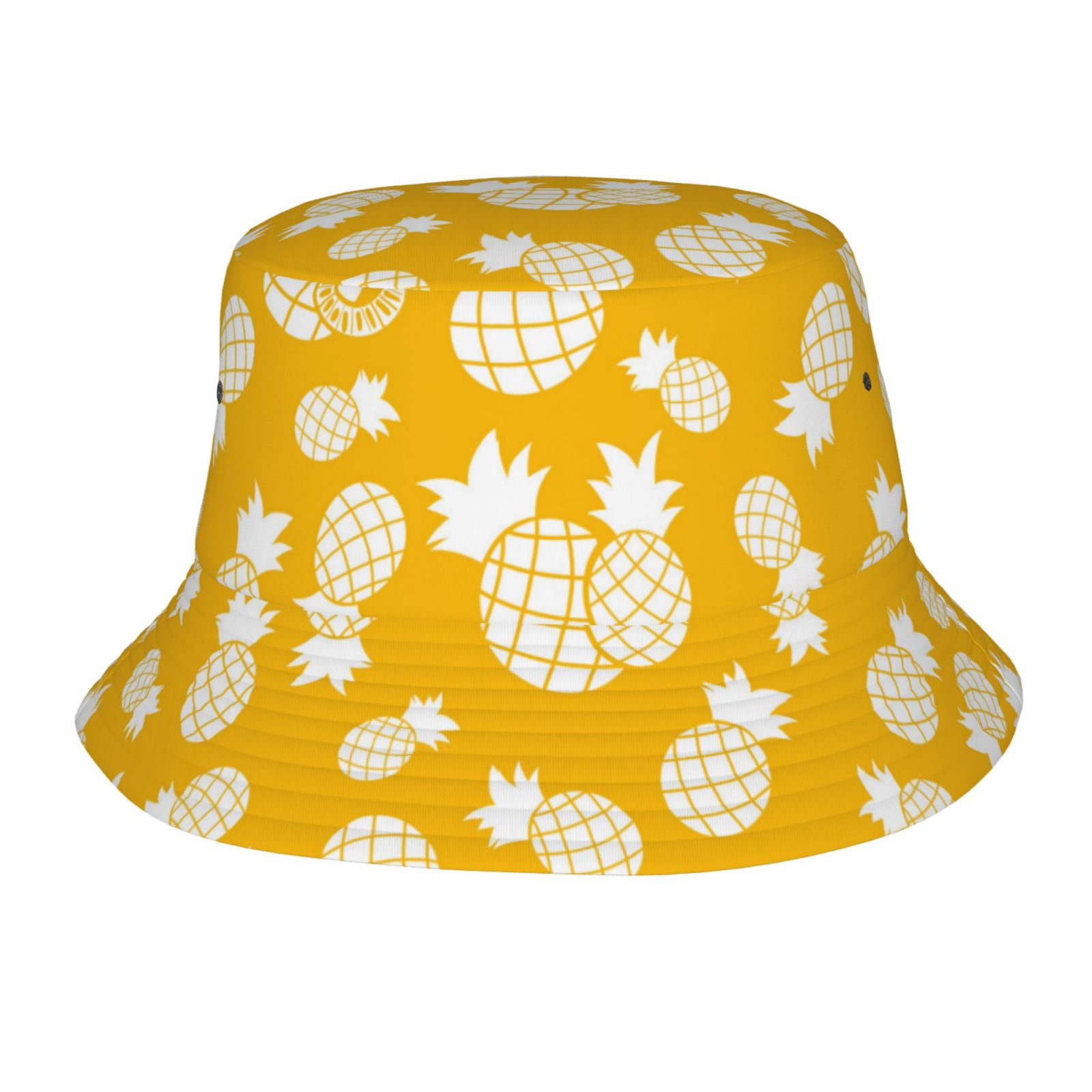 Sun Hats for Women and Men Cute Pineapple Yellow Packable Bucket Hat, Sun Protction Summer Beach ...