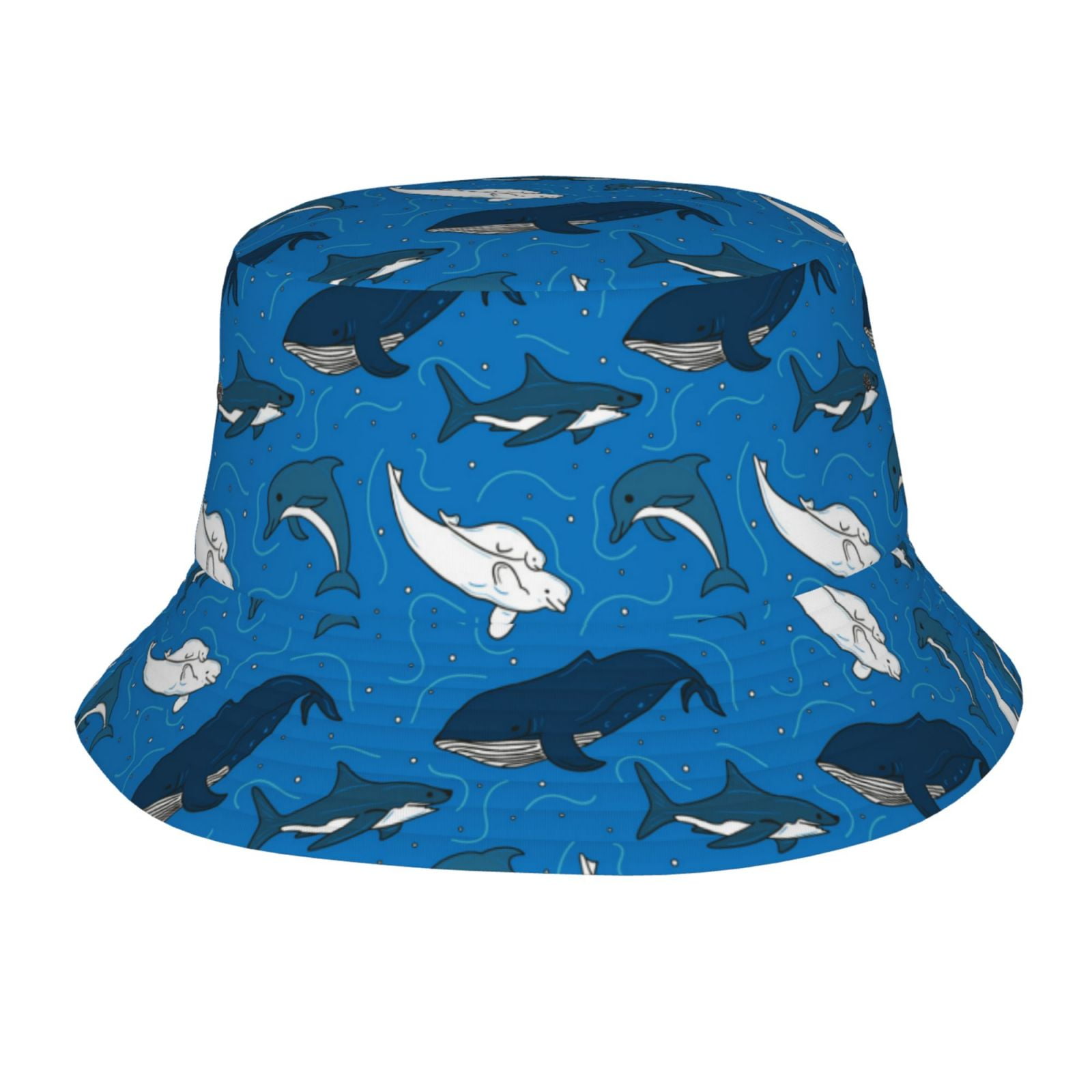 Sun Hats for Women and Men Cute Whale Dolphin Shark Packable Bucket Hat ...