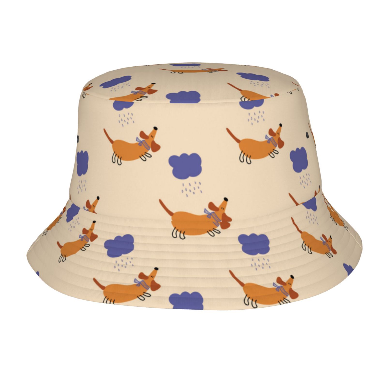 Sun Hats for Women and Men Dachshund Dog Puppy Clouds Packable Bucket ...