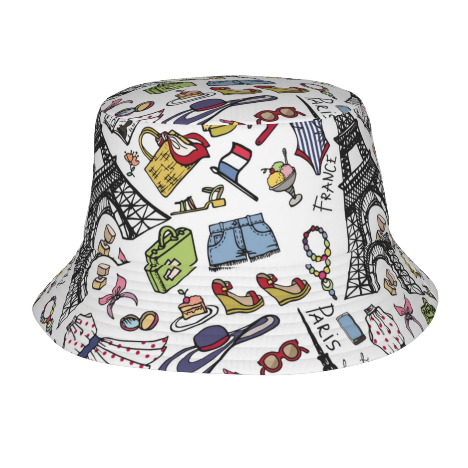 Sun Hats for Women and Men Eiffel Tower Fancy Packable Bucket Hat, Sun ...