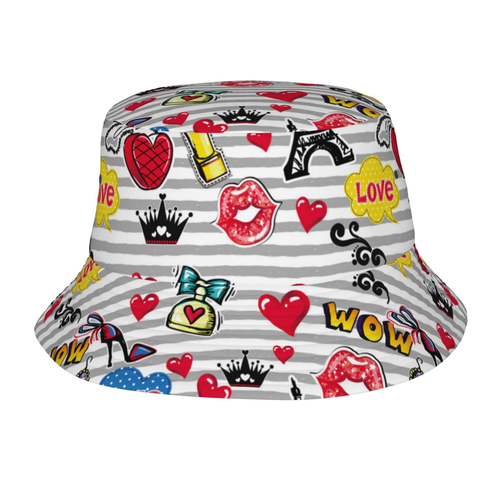 Sun Hats for Women and Men Eiffel Tower Youthful Packable Bucket Hat ...