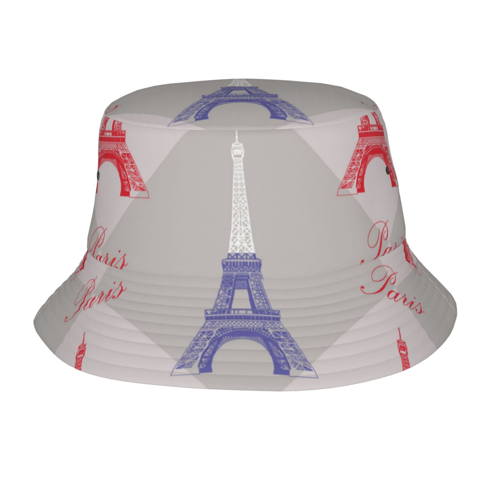 Sun Hats for Women and Men Eiffel Tower red blue Packable Bucket Hat ...