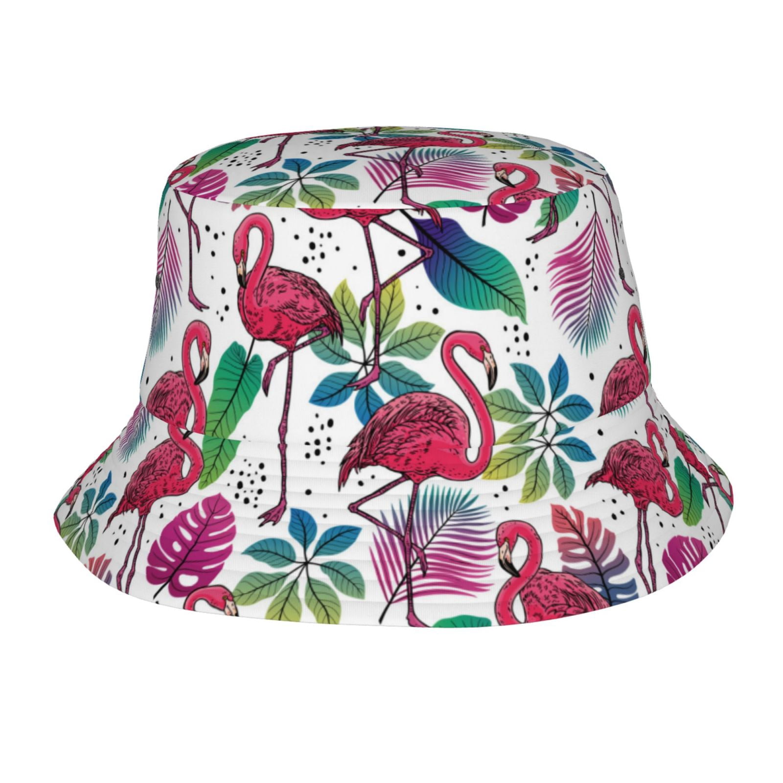 Sun Hats for Women and Men Flamingo Banana Leaf_A Packable Bucket Hat ...