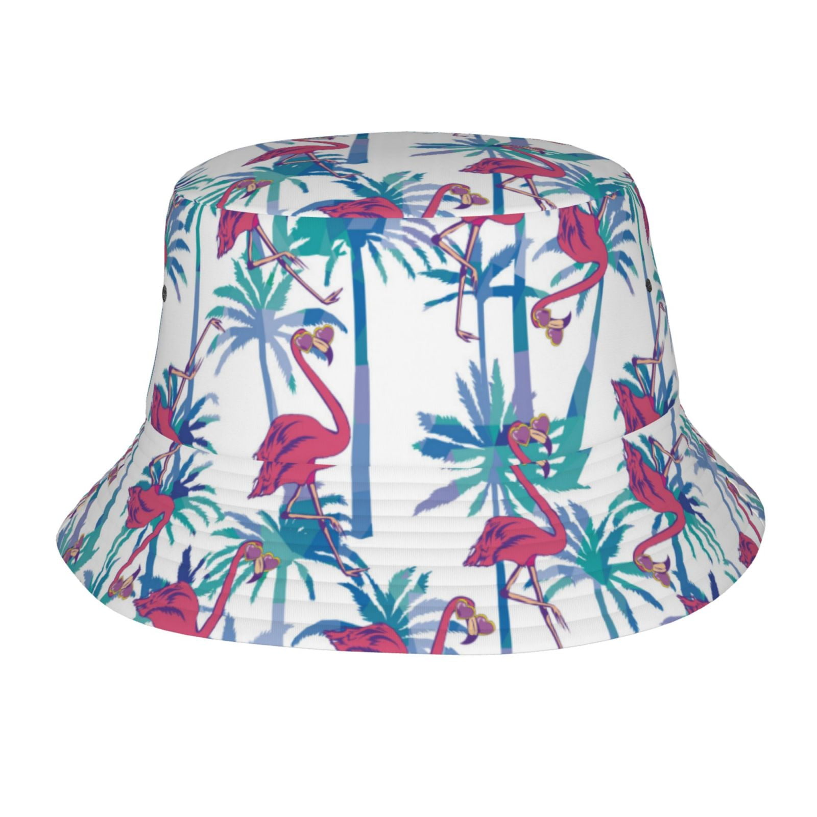 Sun Hats for Women and Men Flamingo Palm Leaves_C Packable Bucket Hat ...